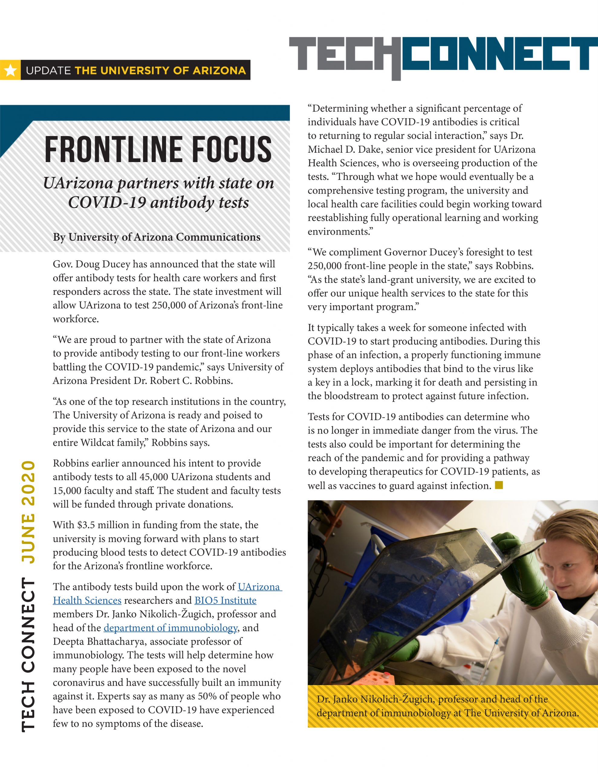 Frontline focus: UArizona partners with state on COVID-19 antibody ...