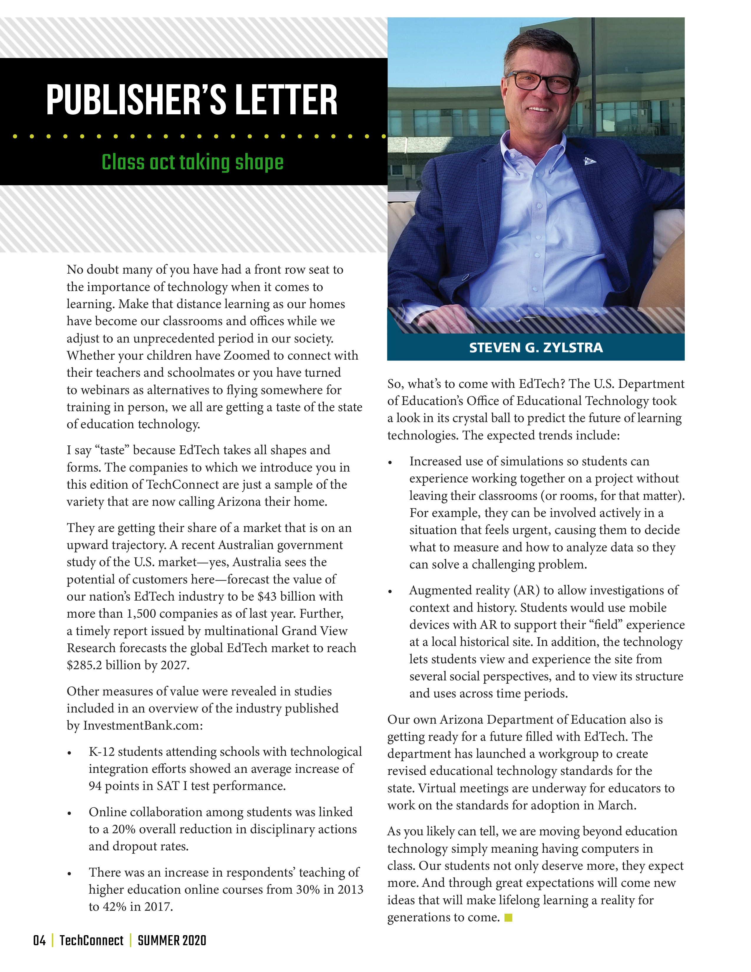 TechConnect Summer 2020 | Publisher's Letter - Arizona Technology Council