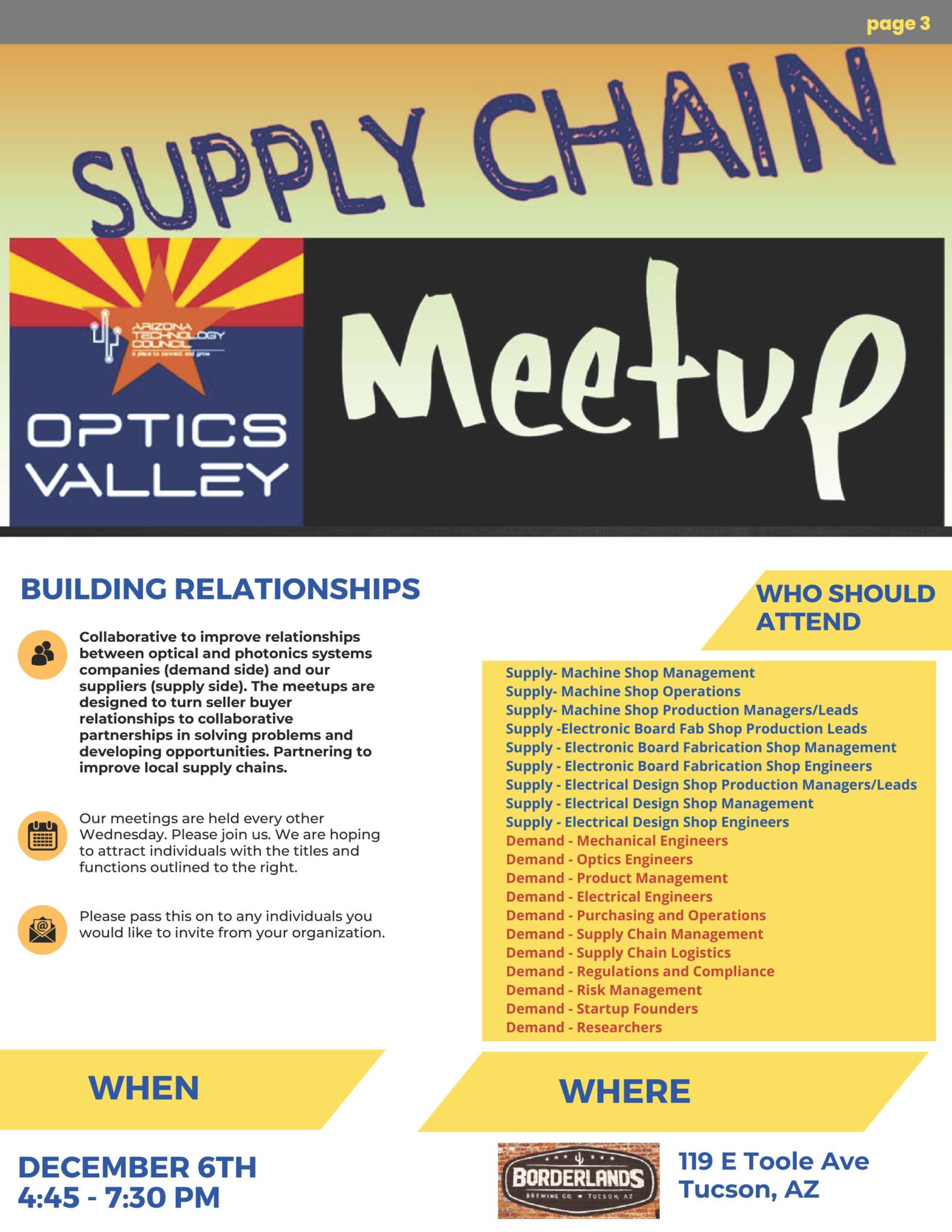 Optics Valley Supply Chain Workgroup with Edmund Optics - Arizona ...