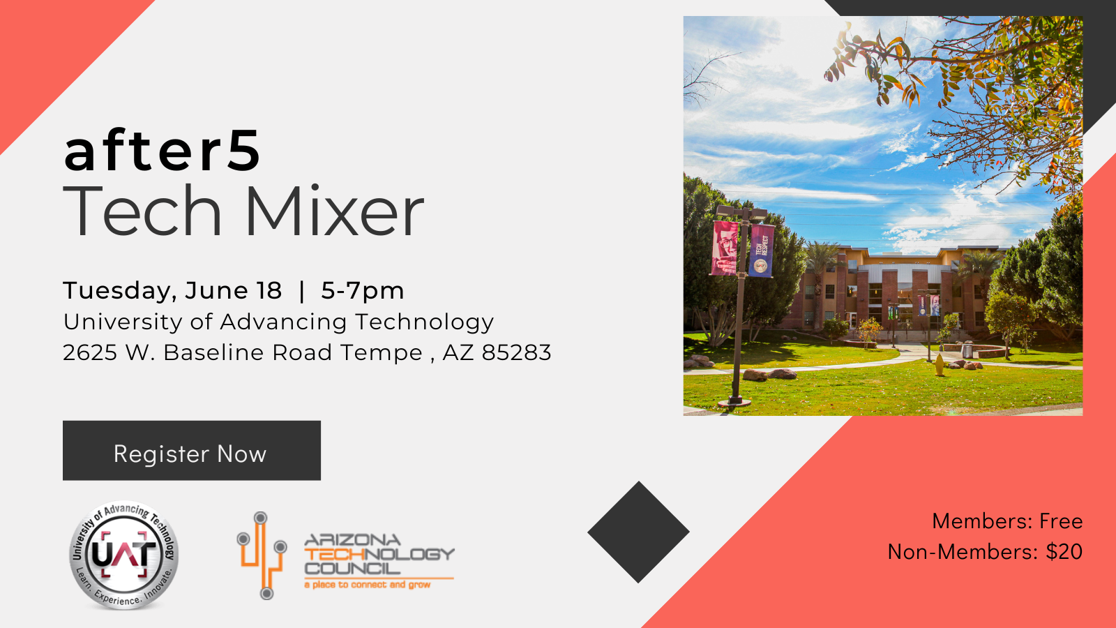 June after5 Tech Mixer: Hosted by University of Advancing Technology - Arizona Technology Council